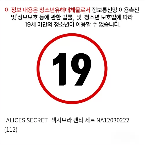 [ALICES SECRET] 섹시브라 팬티 세트 NA120302 상세보기